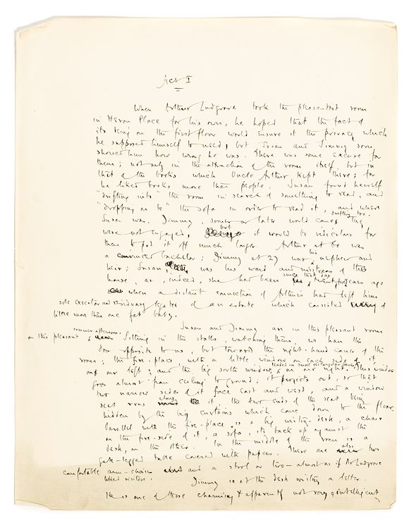 Bonhams : MILNE, ALAN ALEXANDER. 1882-1956. Autograph Manuscript Signed ...