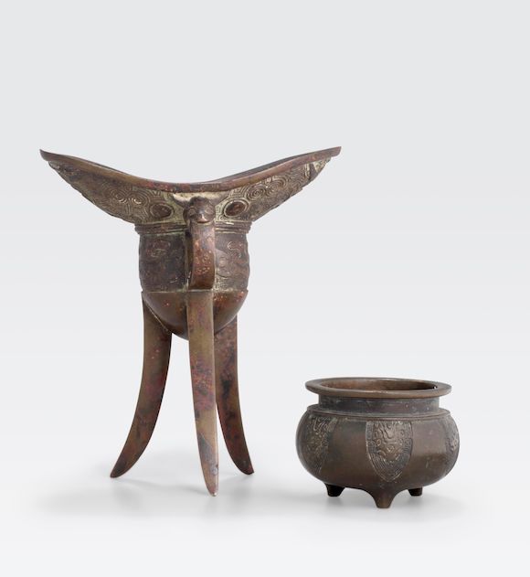 Bonhams : Two bronze archaistic containers 17th century or later