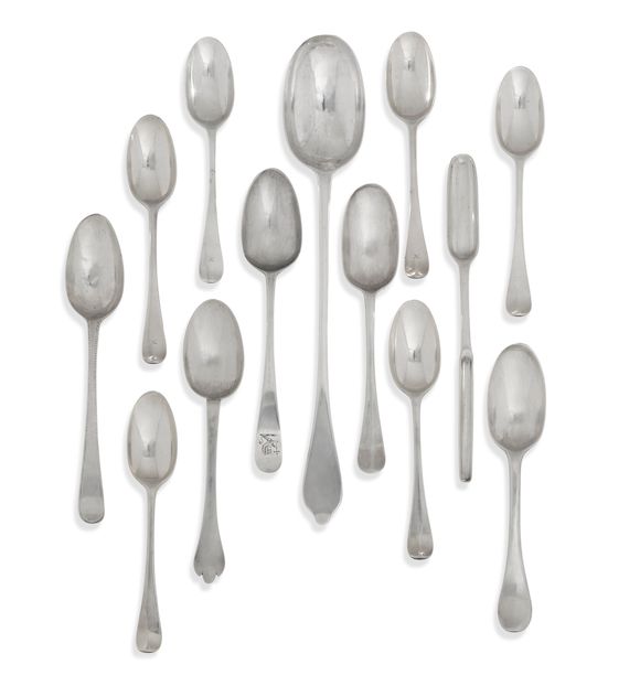 Bonhams : An assembled group of twelve English silver spoons by various ...