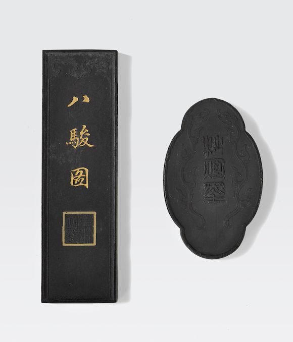 Bonhams : Two molded ink cakes Late Qing/Republic period