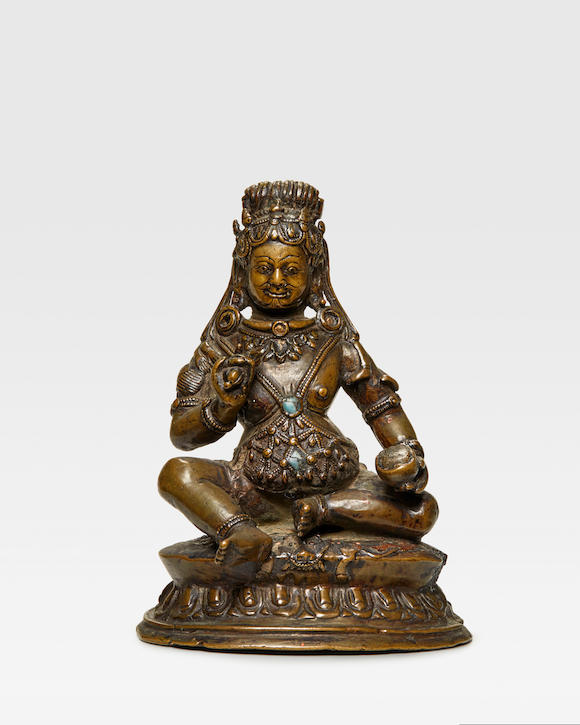 Bonhams A Copper Inlaid Copper Alloy Figure Of Tsangnyon Heruka Tibet
