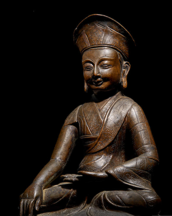 Bonhams A Copper Alloy Figure Of A Drugpa Kagyu Lama Tibet Circa