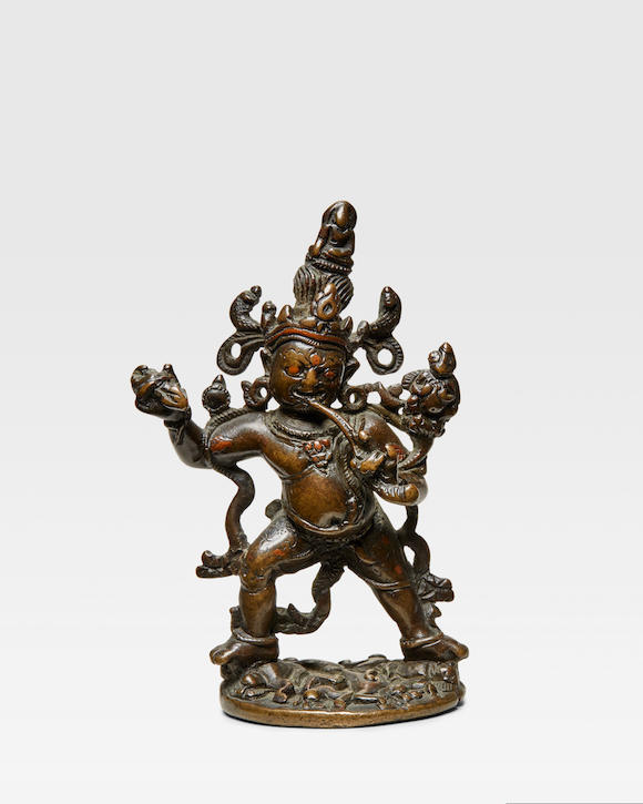 Bonhams A Copper Inlaid Copper Alloy Figure Of Vajrapani Northeastern