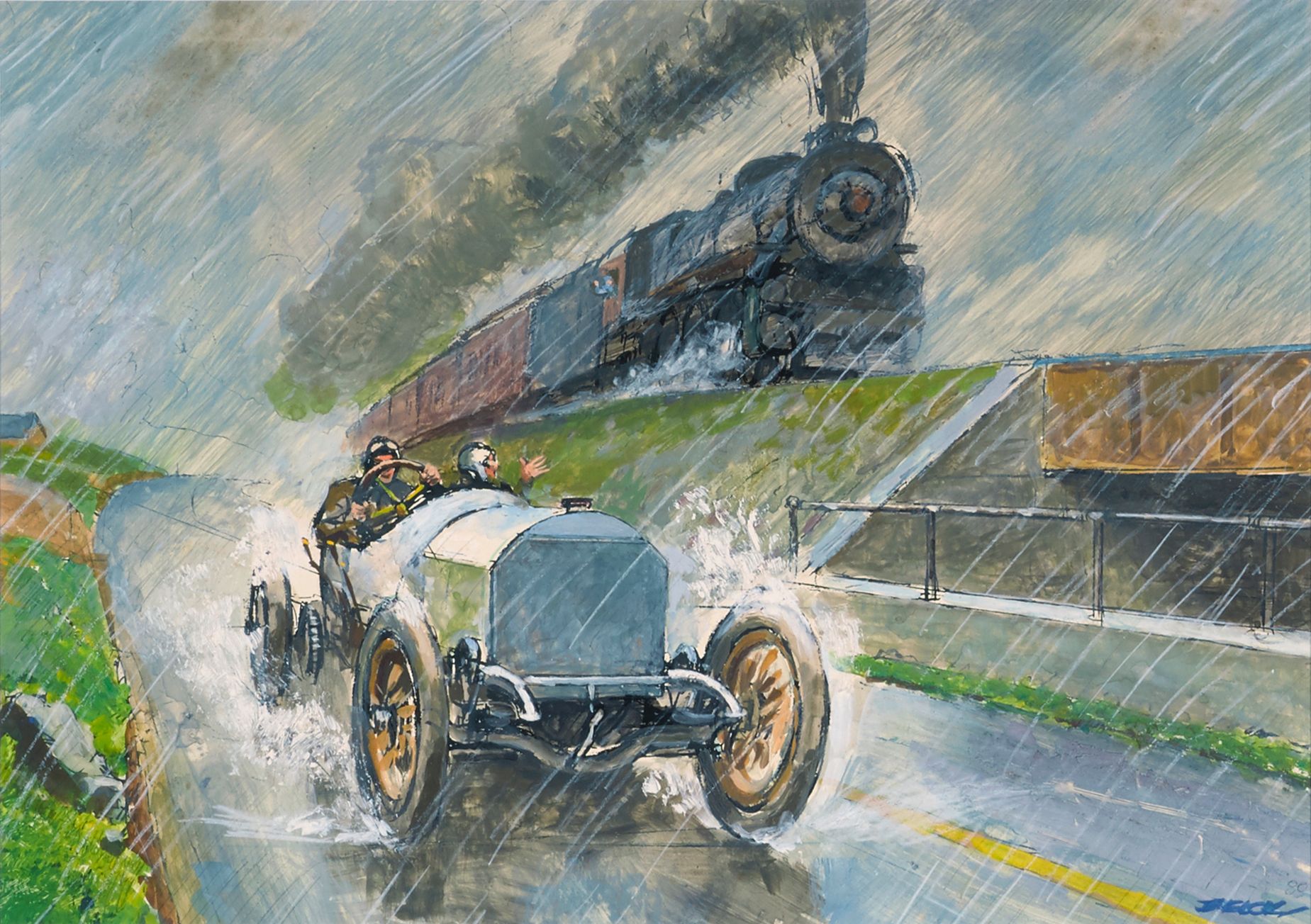 Bonhams Cars : Peter Helck, Road Vs. Rail 1908 Mercedes