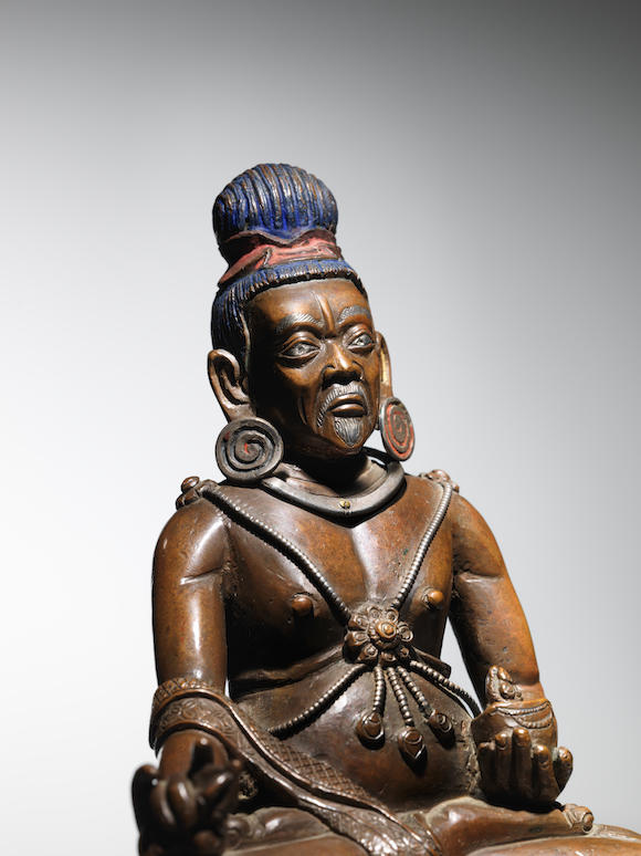 Bonhams A Silver Inlaid Copper Alloy Figure Of Tsangnyon Heruka Tsang