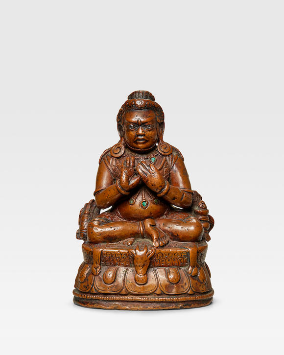 Bonhams A Silver Inlaid Copper Alloy Figure Of Virupa Tibet Circa
