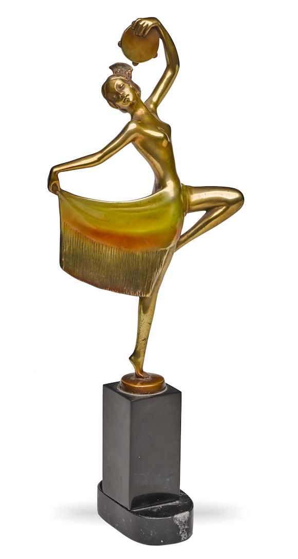 Bonhams : Josef Lorenzl (Austrian, 1892-1950) An Art Deco cold painted ...