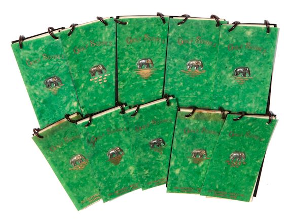 Bonhams : TEN GREEN COVERED PACKS OF GENERIC SCORECARDS CIRCA 1930