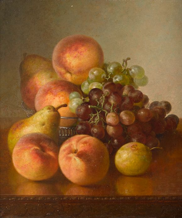 Bonhams : Robert Spear Dunning (1829-1905) Still Life with Peaches ...