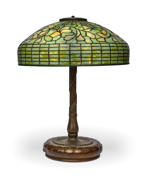 Bonhams : A Tiffany Studios leaded glass and patinated bronze Swirling ...