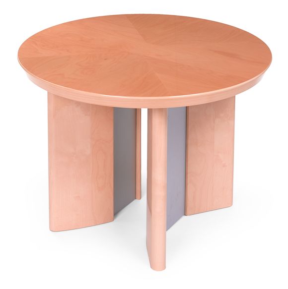 Bonhams : A contemporary blonde wood circular low table