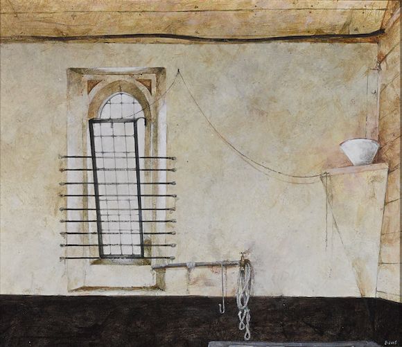 Bonhams : Ron Bone (British, 1950-2011) Corner of the stable 8 1/2 x ...