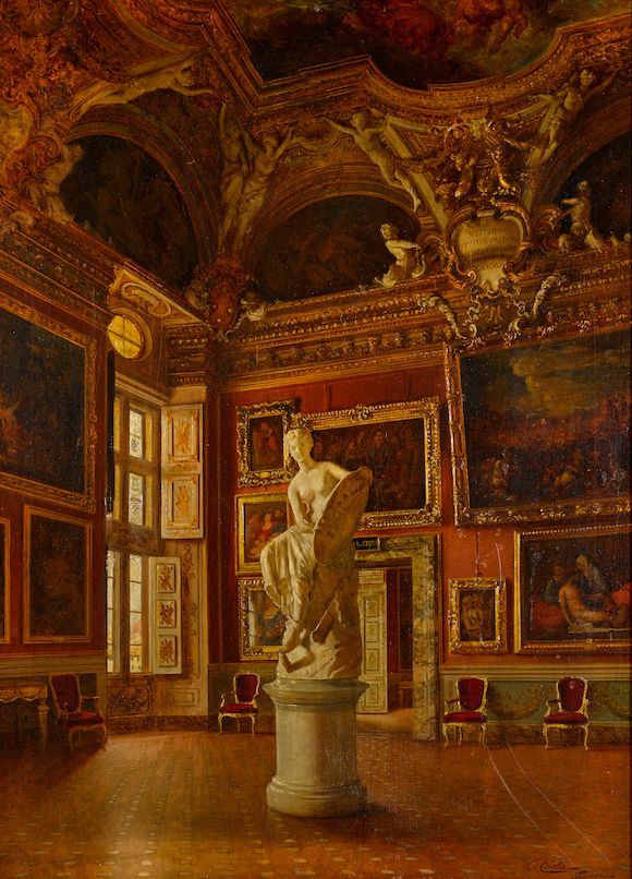 Bonhams : Oreste Costa (Italian, 1851-1901) Interior of the Pitti ...