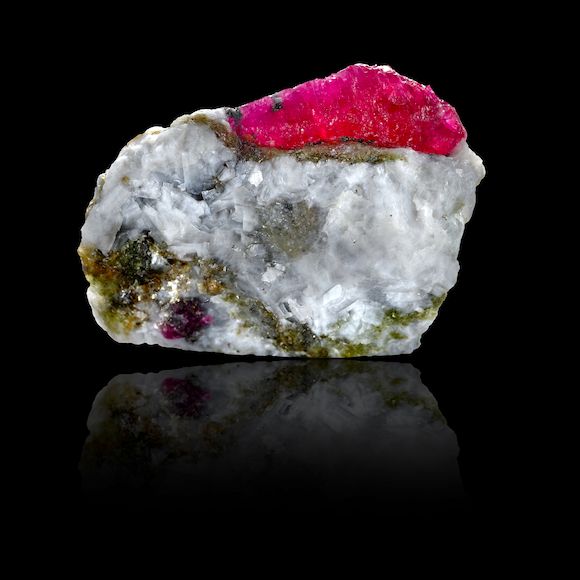 Bonhams : Ruby in Calcite Matrix
