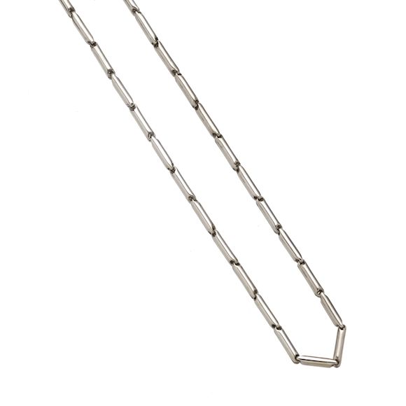 Bonhams : A white gold tubular link chain