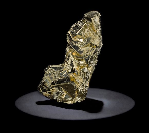 Bonhams : Spectacular Pyrite with Large Triangular Crystals