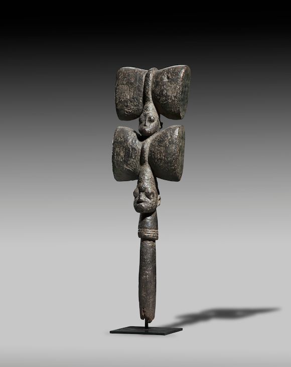 Bonhams : Large Yoruba Oshe Shango Staff, Nigeria
