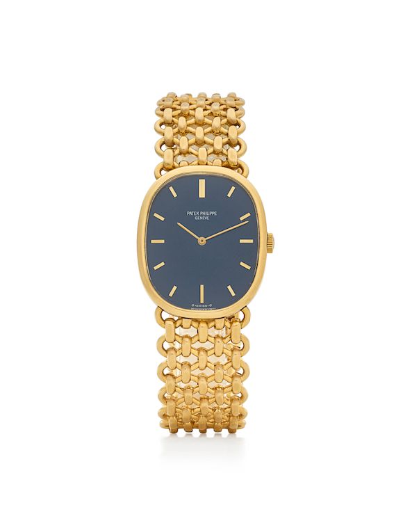 Bonhams : Patek Philippe. A fine 18K gold bracelet watch Golden Ellipse ...