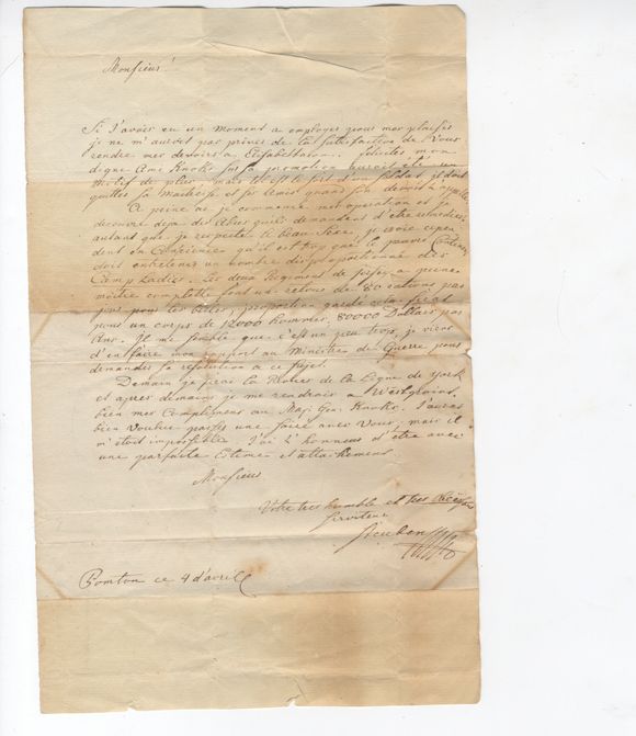 Bonhams : STEUBEN, BARON FRIEDRICH WILHELM VON. 1730-1794. Autograph ...