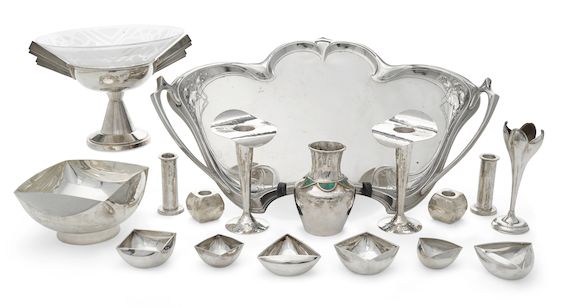 Bonhams : An assembled International group of silverplate Art Nouveau ...