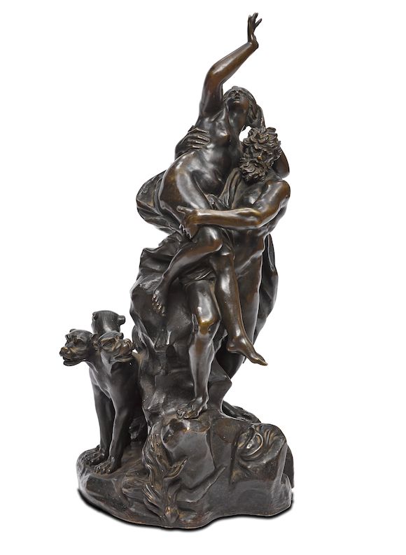 Bonhams : A French patinated bronze figural group: The Abduction of ...