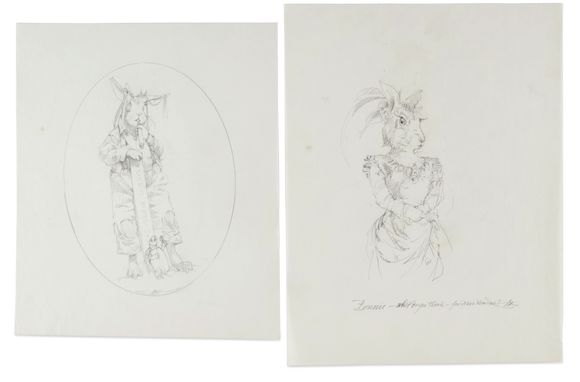 Bonhams : BARRY MOSER. B. 1940. Ink and/or pencil on tracing paper ...