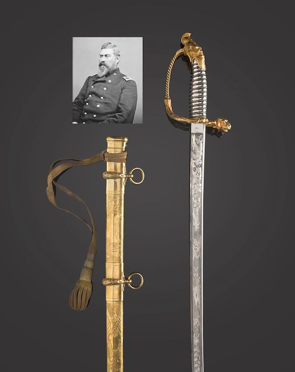 Bonhams : A fine Tiffany presentation sword given to Delos Bennett ...