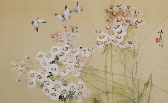 Bonhams : Zhang Shuqi (1899-1956) Flowers and Butterflies
