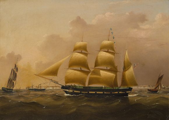 Bonhams : att. to John Murday (British, 1787-1847) A British barque in ...