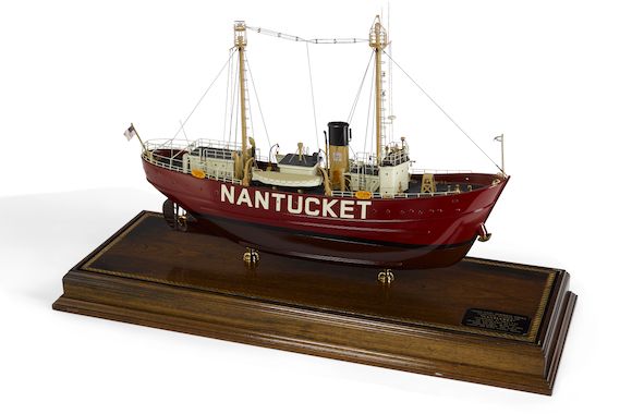 Bonhams : A model of the Nantucket Lightship 39 x 13 x 24 in., length x ...