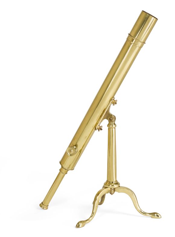 Bonhams : A 2-3/4 inch single draw library telescope on stand 37 x 24 ...