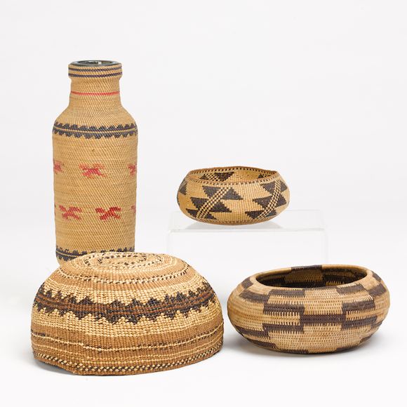 Bonhams : Four Native American basketry items
