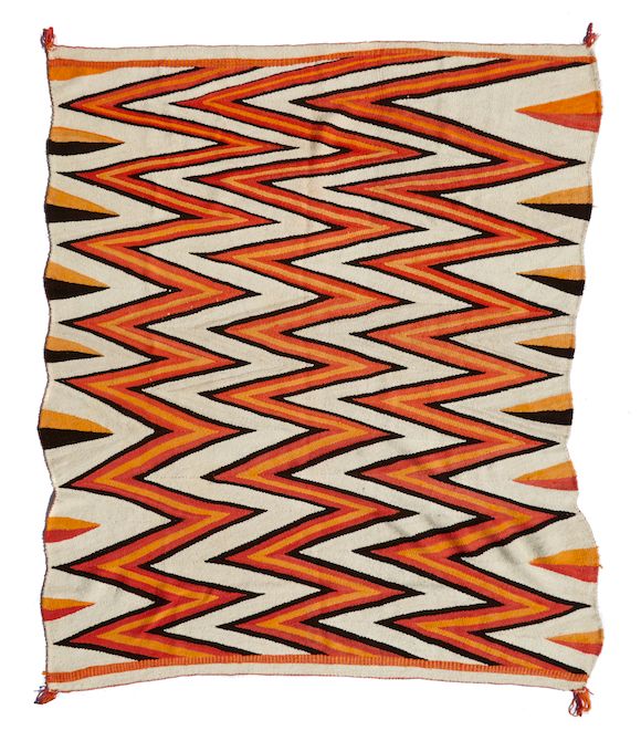 Bonhams : A Navajo transitional wedge-weave blanket