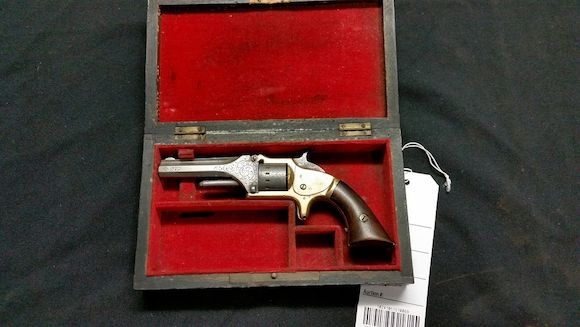 Bonhams : A cased and engraved Manhattan 2nd Model pocket revolver
