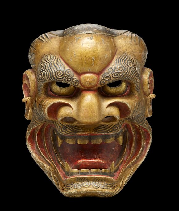 Bonhams : Nagasawa Ujiharu (1912-2003) A Noh mask of Shishiguchi (Lion ...