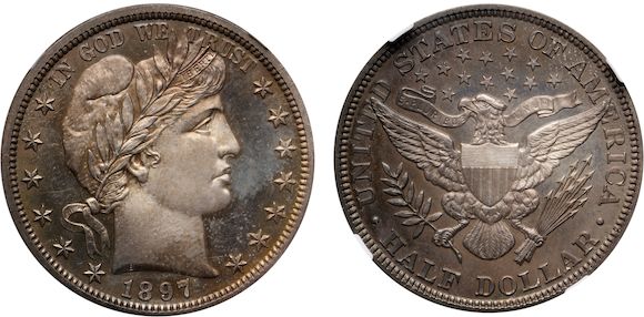 Bonhams : 1897 50C Proof 65 NGC