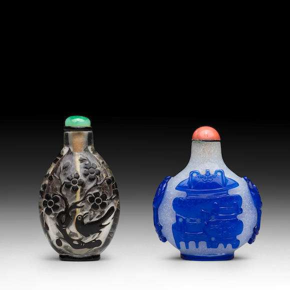 Bonhams Two Glass Snuff Bottles 19th Century