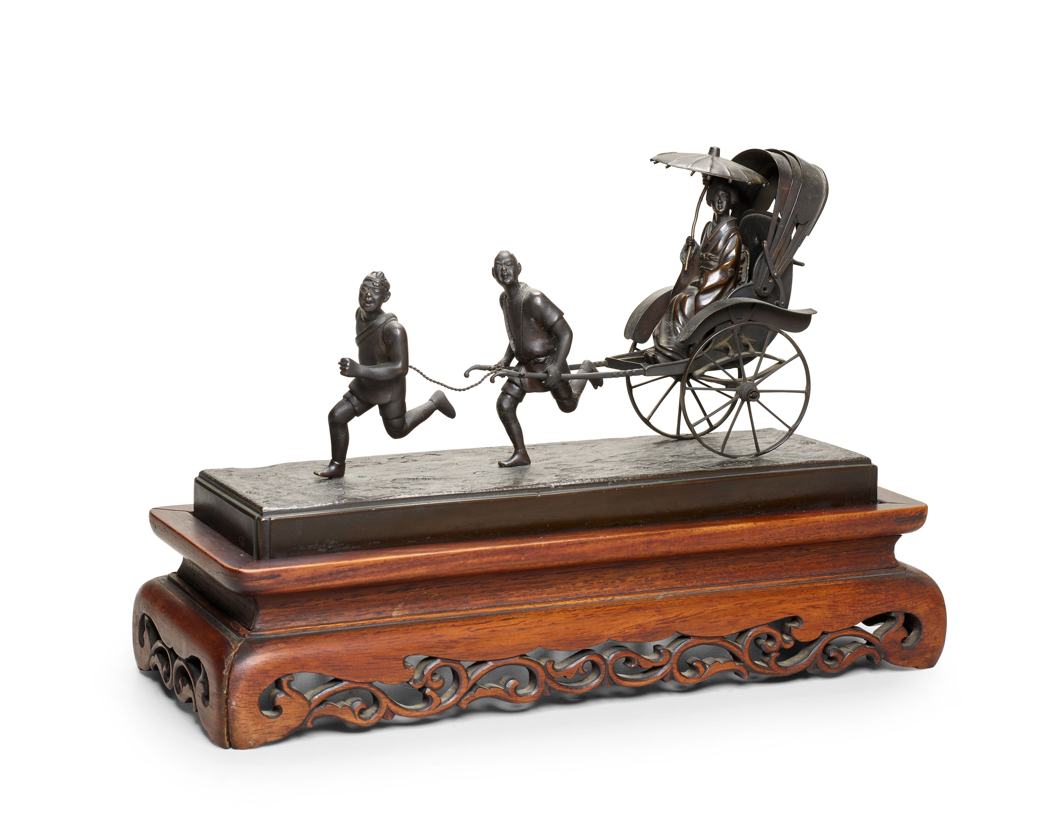 Bonhams : A Bronze model of a rickshaw Meiji (1868-1912) or Taisho ...