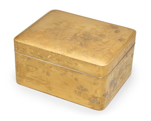 Bonhams : A gold lacquer box and cover Meiji era (1868-1912), late 19th ...