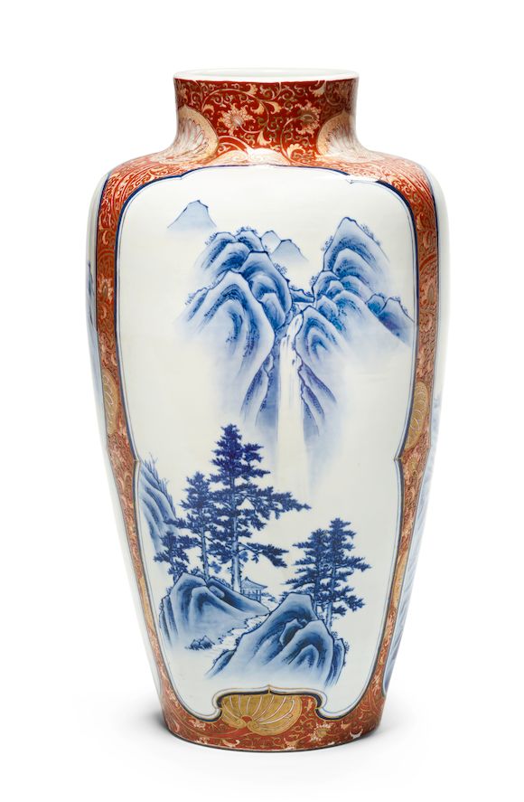 Bonhams : A large studio porcelain vase By Genroku Tominaga, Meiji ...