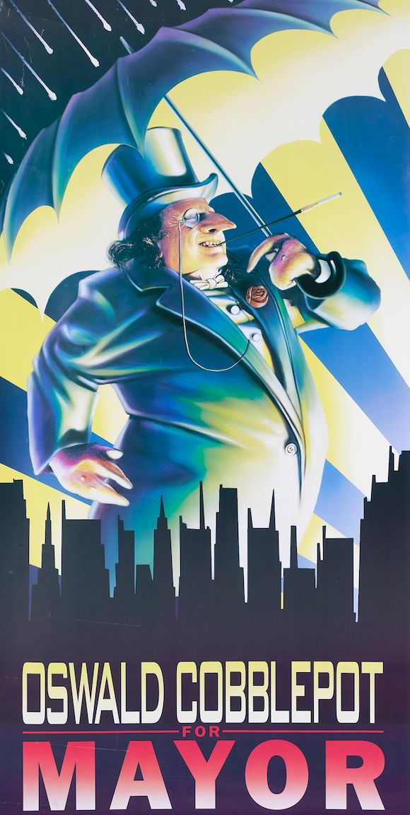 Bonhams : An "Oswald Cobblepot for Mayor" poster proof from Batman Returns