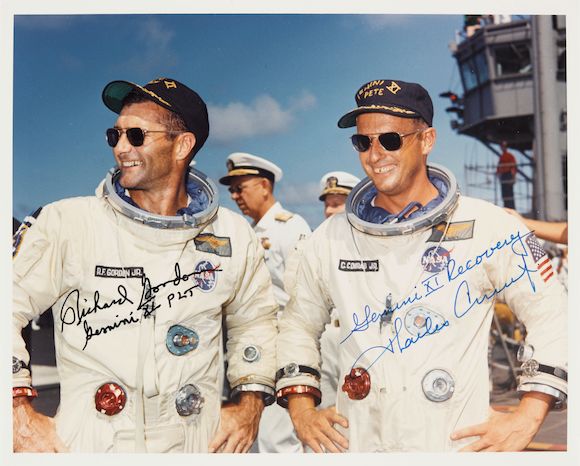 Bonhams : GEMINI 11 CREW ON RECOVERY SHIP SIGNED