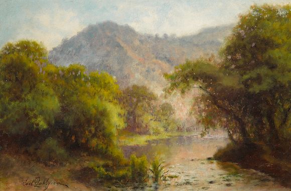 Bonhams : Carl Dahlgren (Danish, 1841-1921) Niles Canyon; Lake Merritt ...