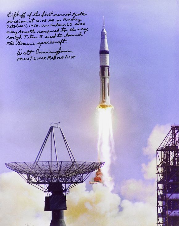 Bonhams : APOLLO 7 LIFTOFF SIGNED BY CUNNINGHAM