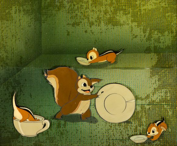 Bonhams : A celluloid of chipmunks from Snow White and the Seven Dwarfs