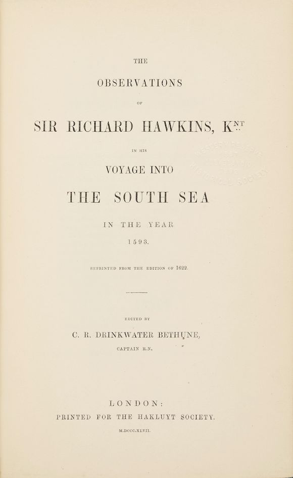 Bonhams : HAKLUYT SOCIETY (publishers). Works issued by the Hakluyt ...