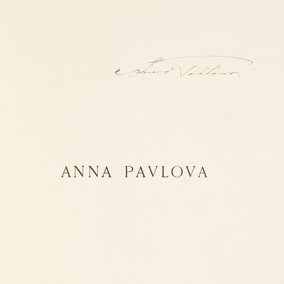 Bonhams : PAVLOVA, ANNA. 1881-1931. SVETLOFF, VALERIAN. Translated by A ...