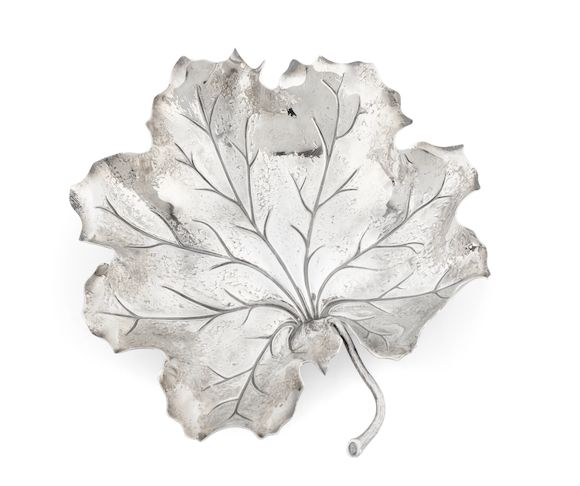 Bonhams : An Italian sterling silver geranium-leaf-form dish by ...