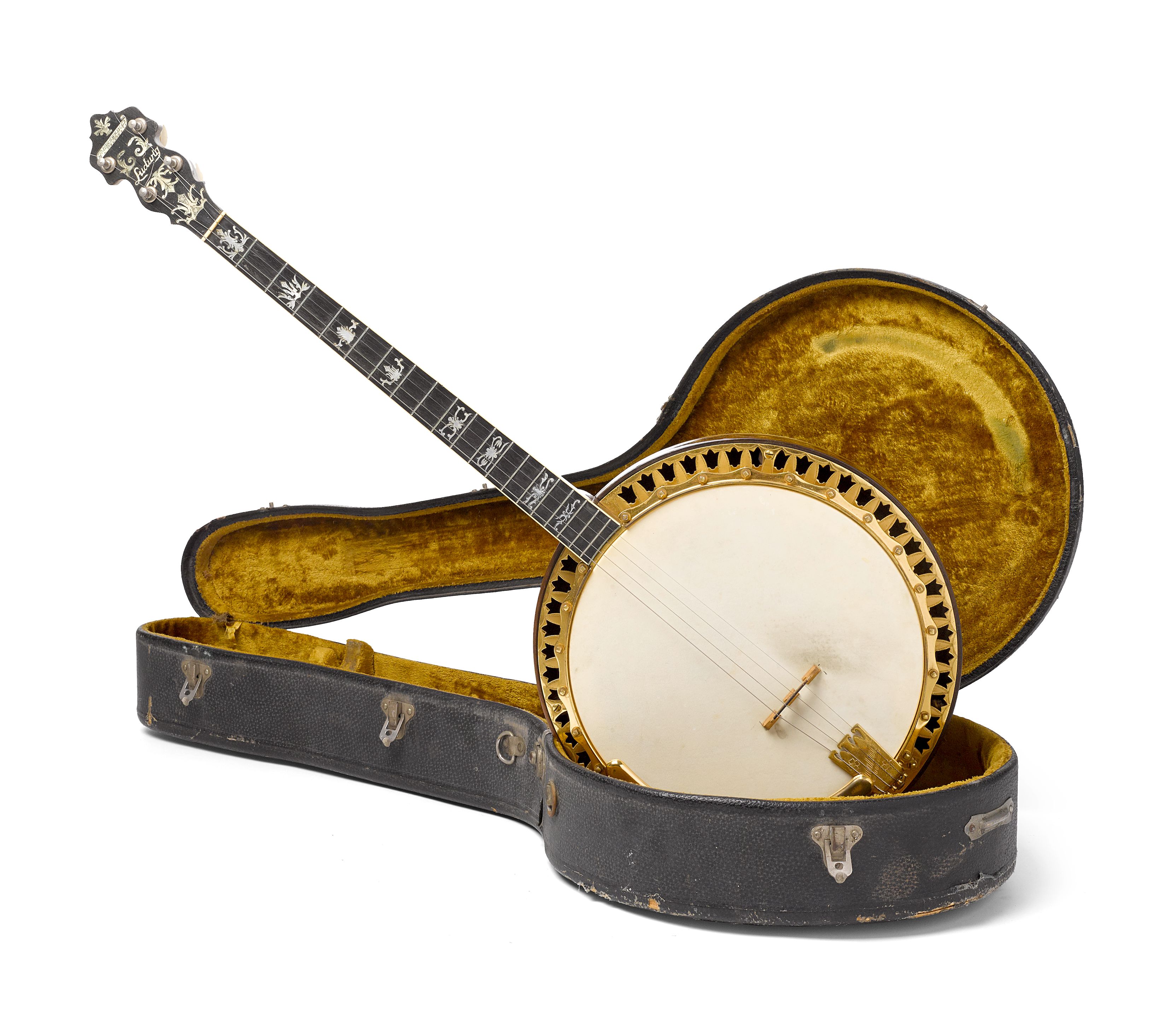 Vintage banjo with mother of pearl - auctions & price archive