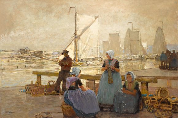 Bonhams : Hans Herrmann (German, 1858-1942) Rückkehr der Fischerflotte ...